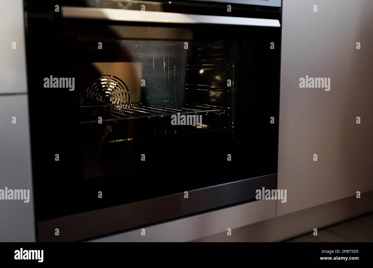 modern oven built in kitchen furniture. Household Equipment. Front View ...