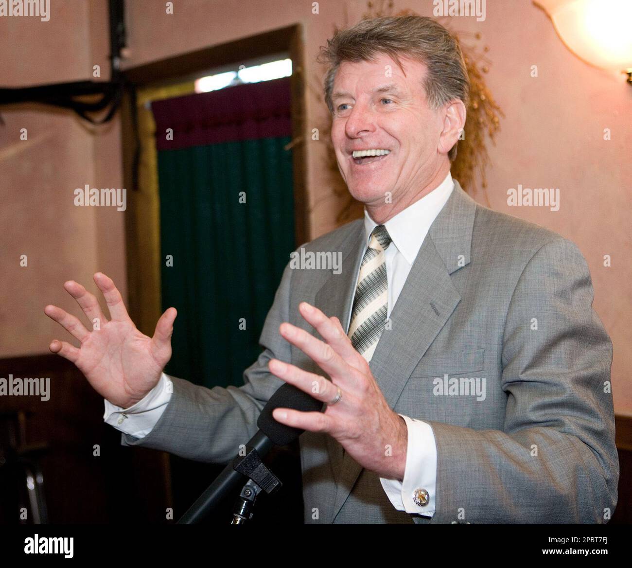 Idaho Gov. C.L. "Butch" Otter addresses the media and members of the ...