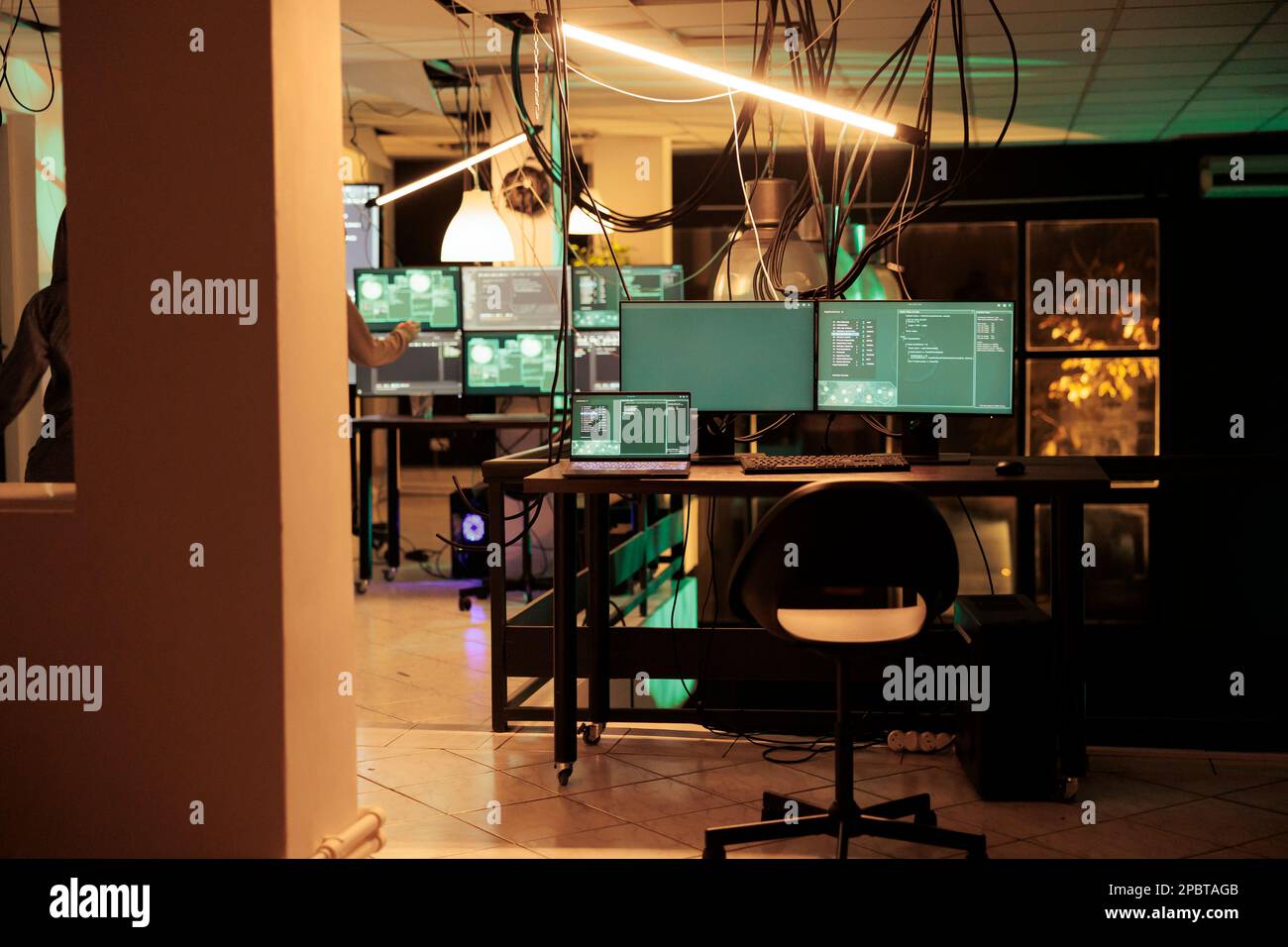 Online Criminals Hacking Database System With Virus Stealing Personal Information With Computer