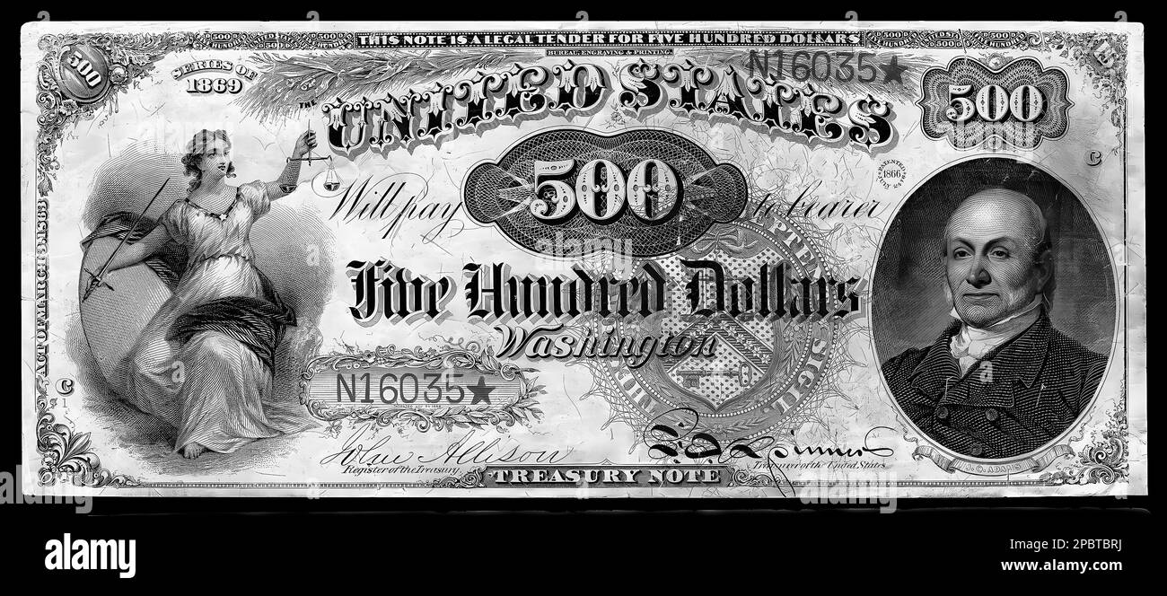 Bank note of 500 Black and White Stock Photos & Images - Alamy