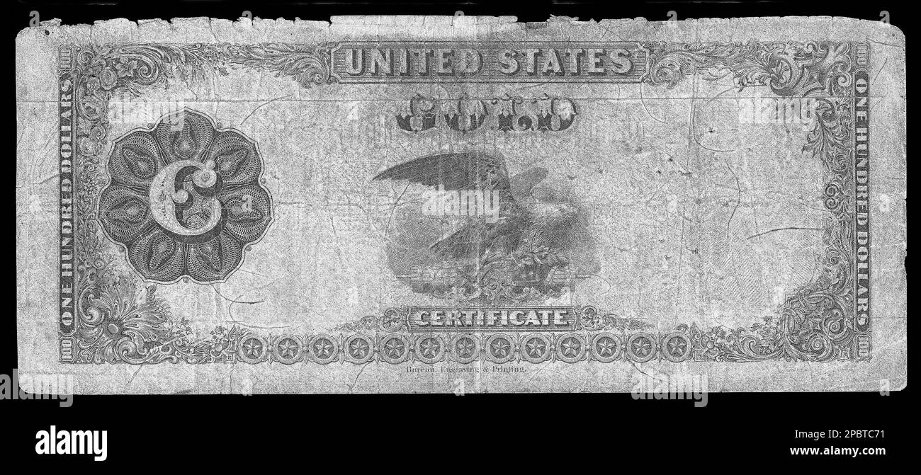 Gold certificate bank note Black and White Stock Photos & Images - Alamy