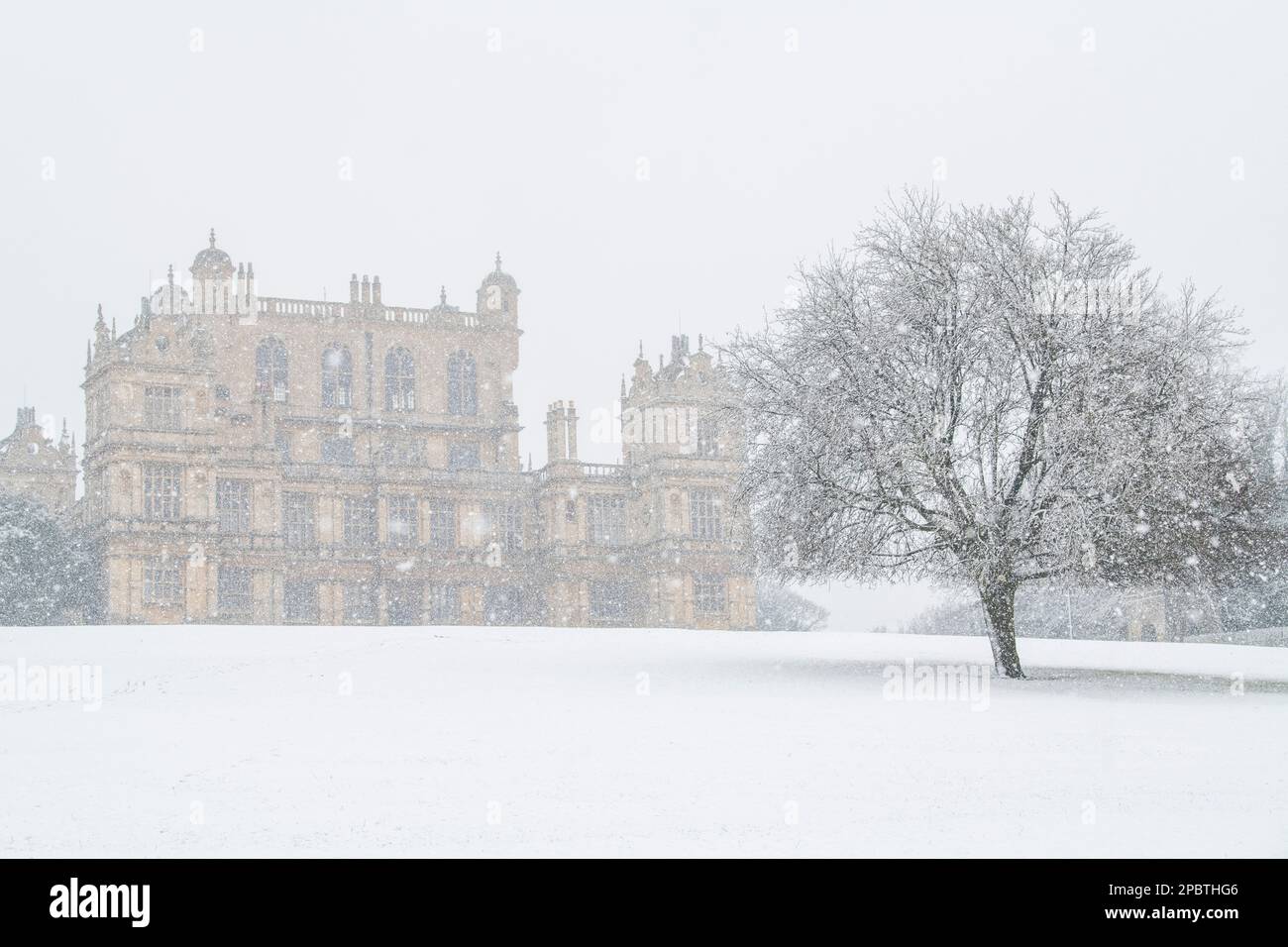 Heavy snow at Wollaton Park in Nottingham, Nottinghamshire England UK ...