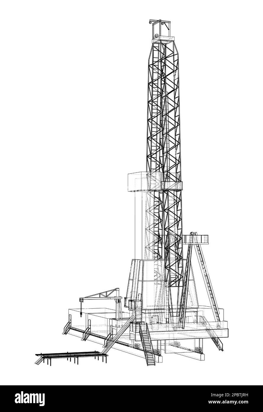 Blueprint oil rig silhouette hi-res stock photography and images - Alamy