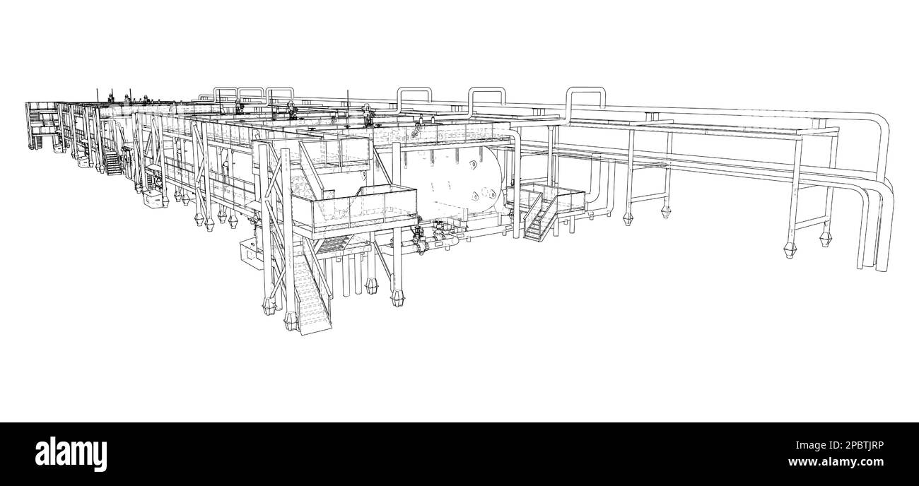 Sketch of industrial equipment Stock Photo - Alamy