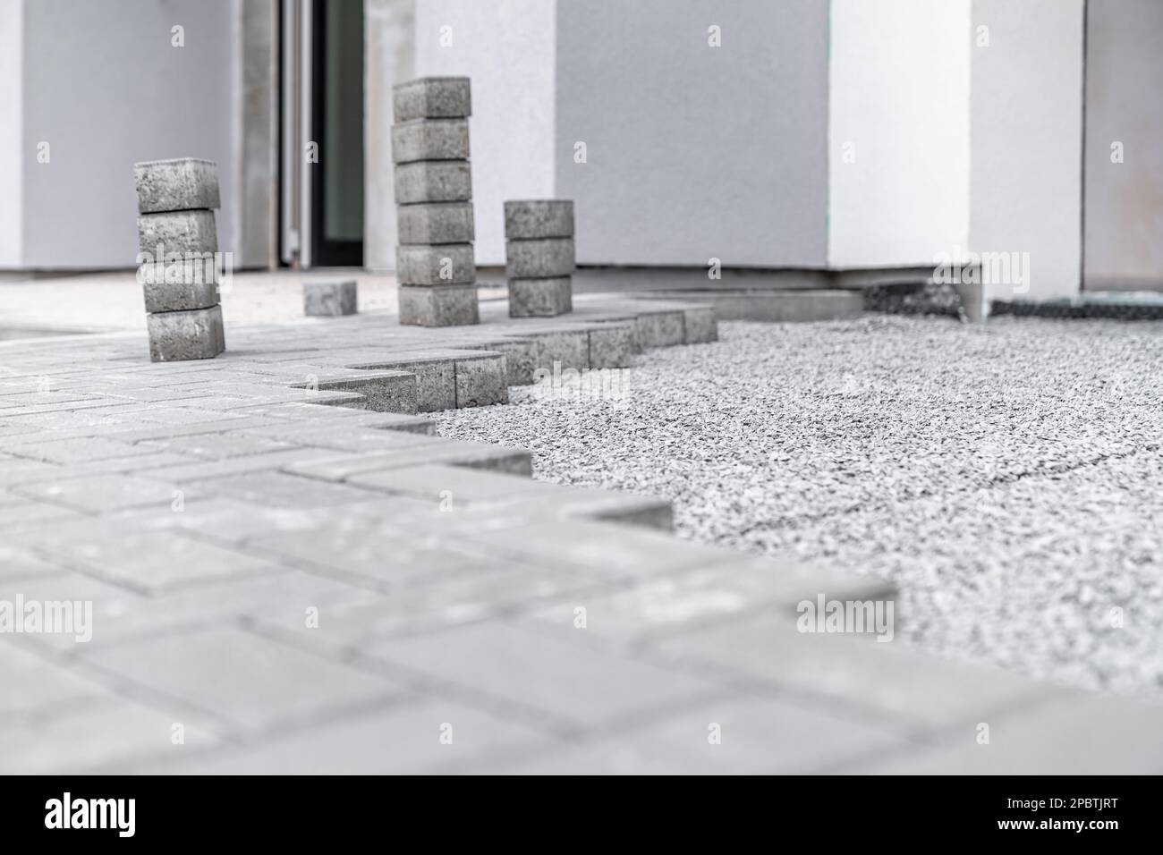 concrete blocks for the construction of sidewalks and roads Stock Photo ...