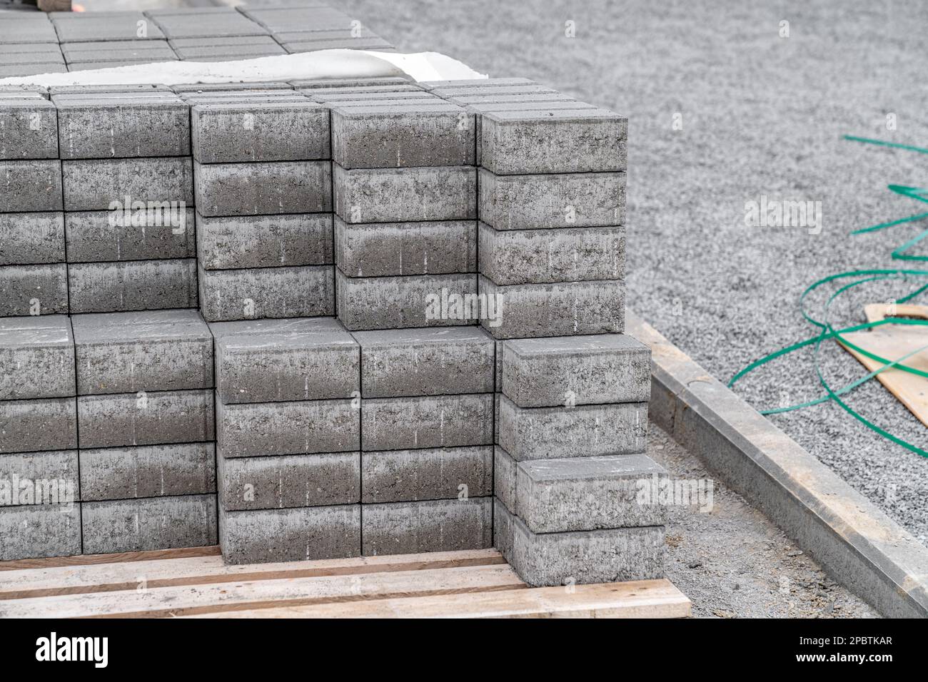 concrete blocks for the construction of sidewalks and roads Stock Photo ...