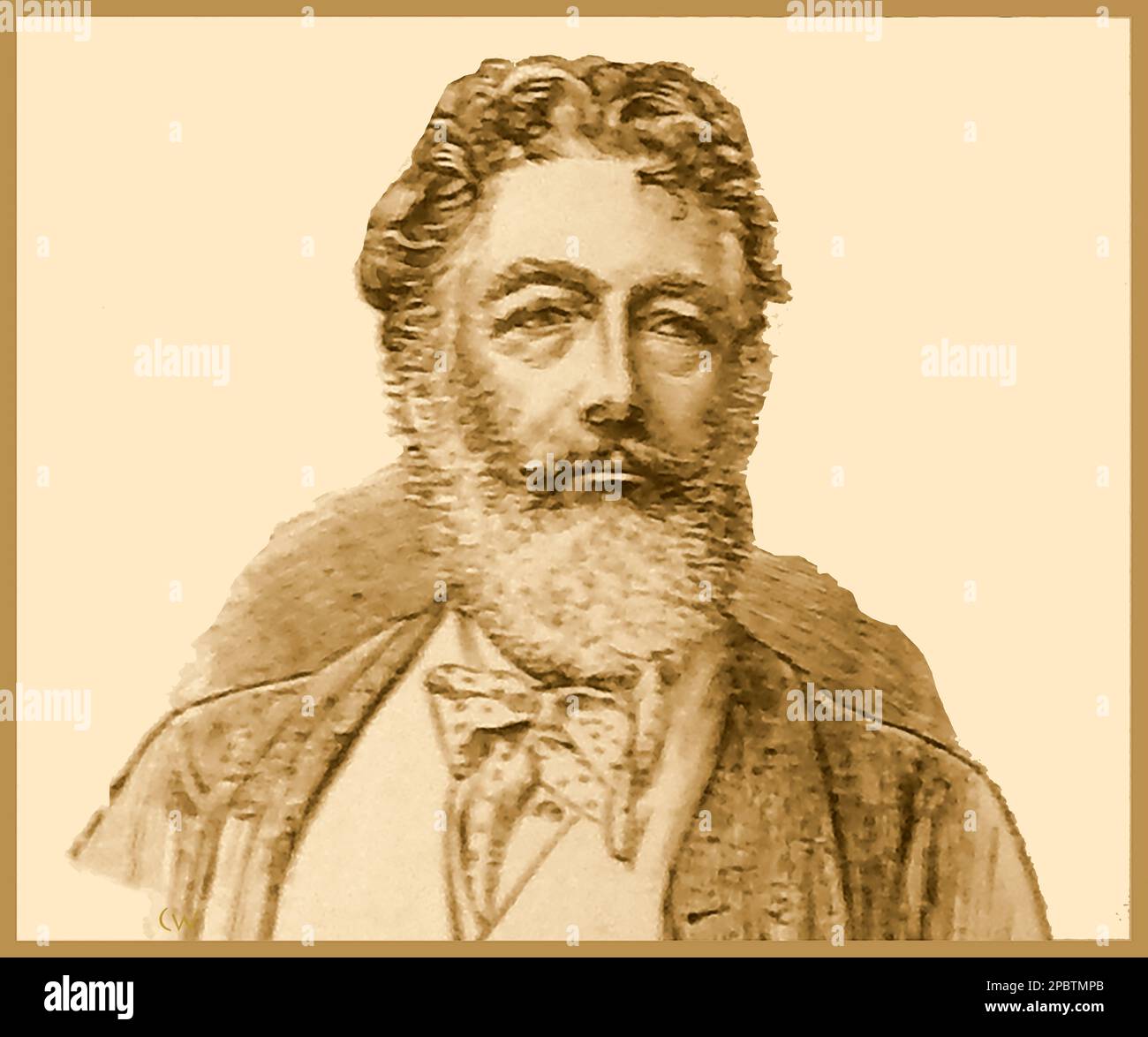 A 19th century engraving portrait of Sir Frederick Leighton, also known ...