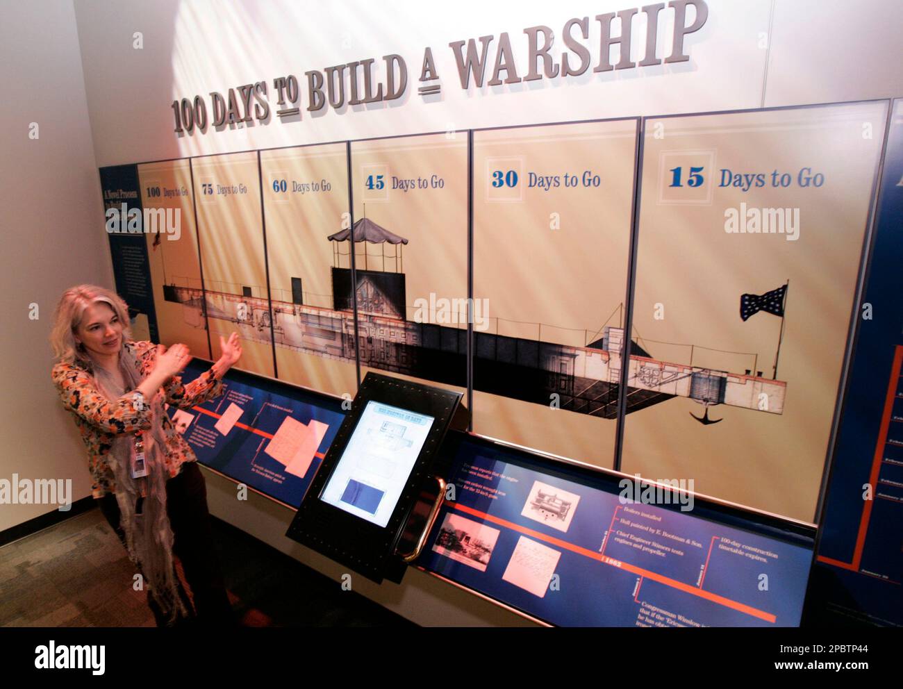 USS Monitor Center curator Anna Holloway explains the workings of an ...