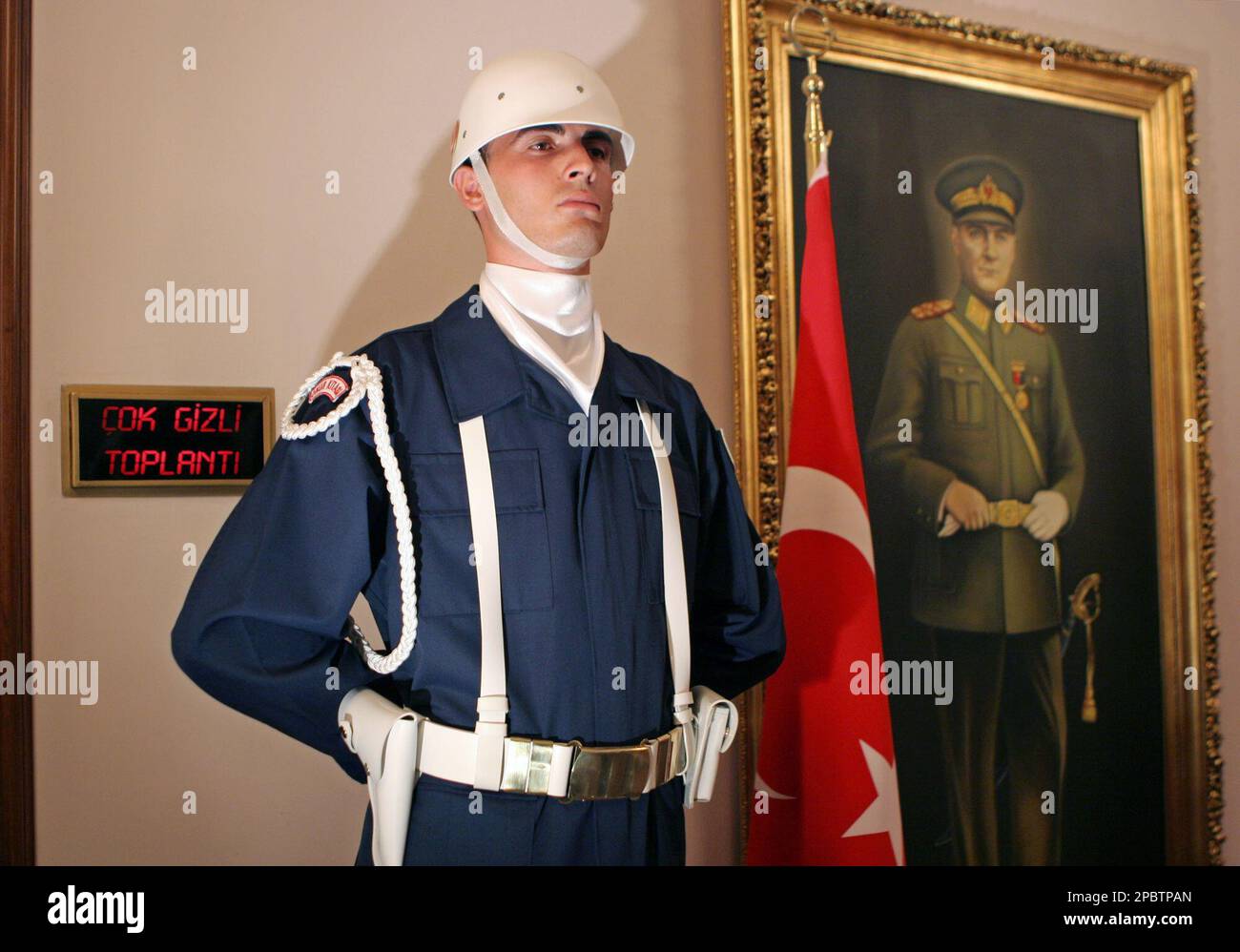 ** FILE ** With a portrait of the founder of modern Turkey Mustafa ...