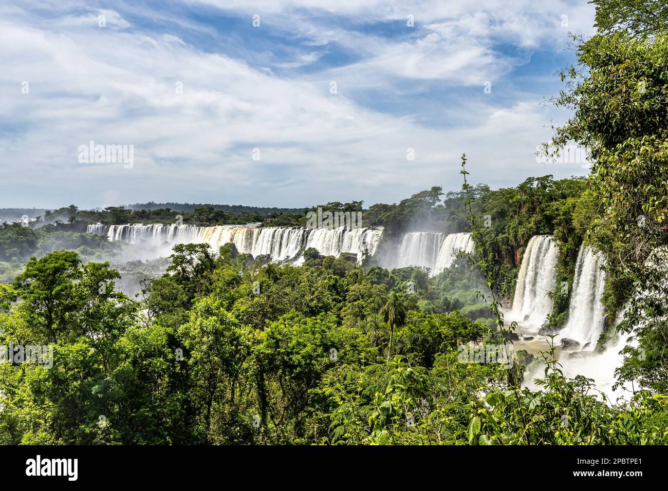 Iguazu Falls, the largest series of waterfalls of the world, located at ...