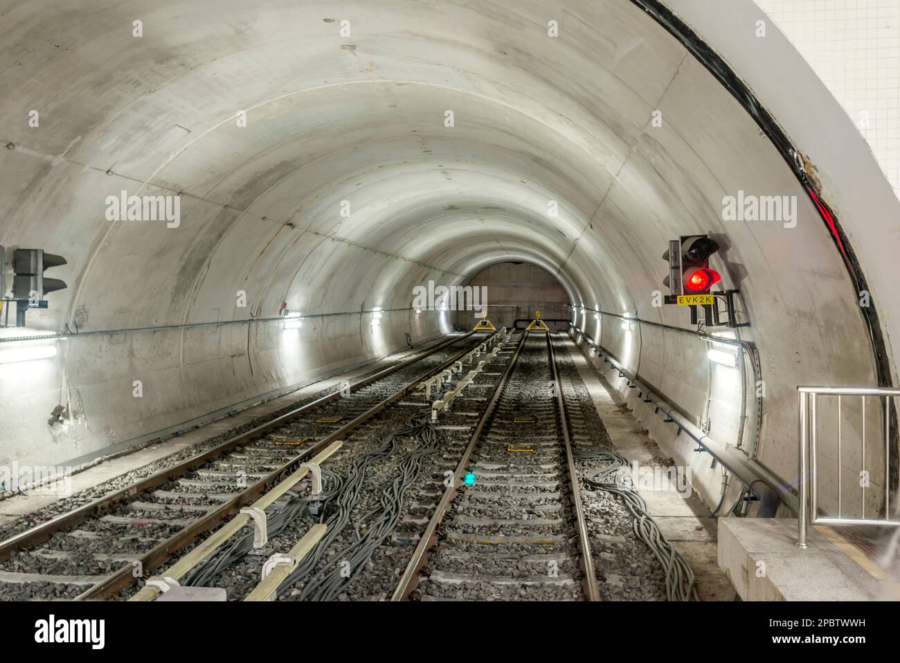 Underground train tunnel, blurred motion Stock Photo - Alamy