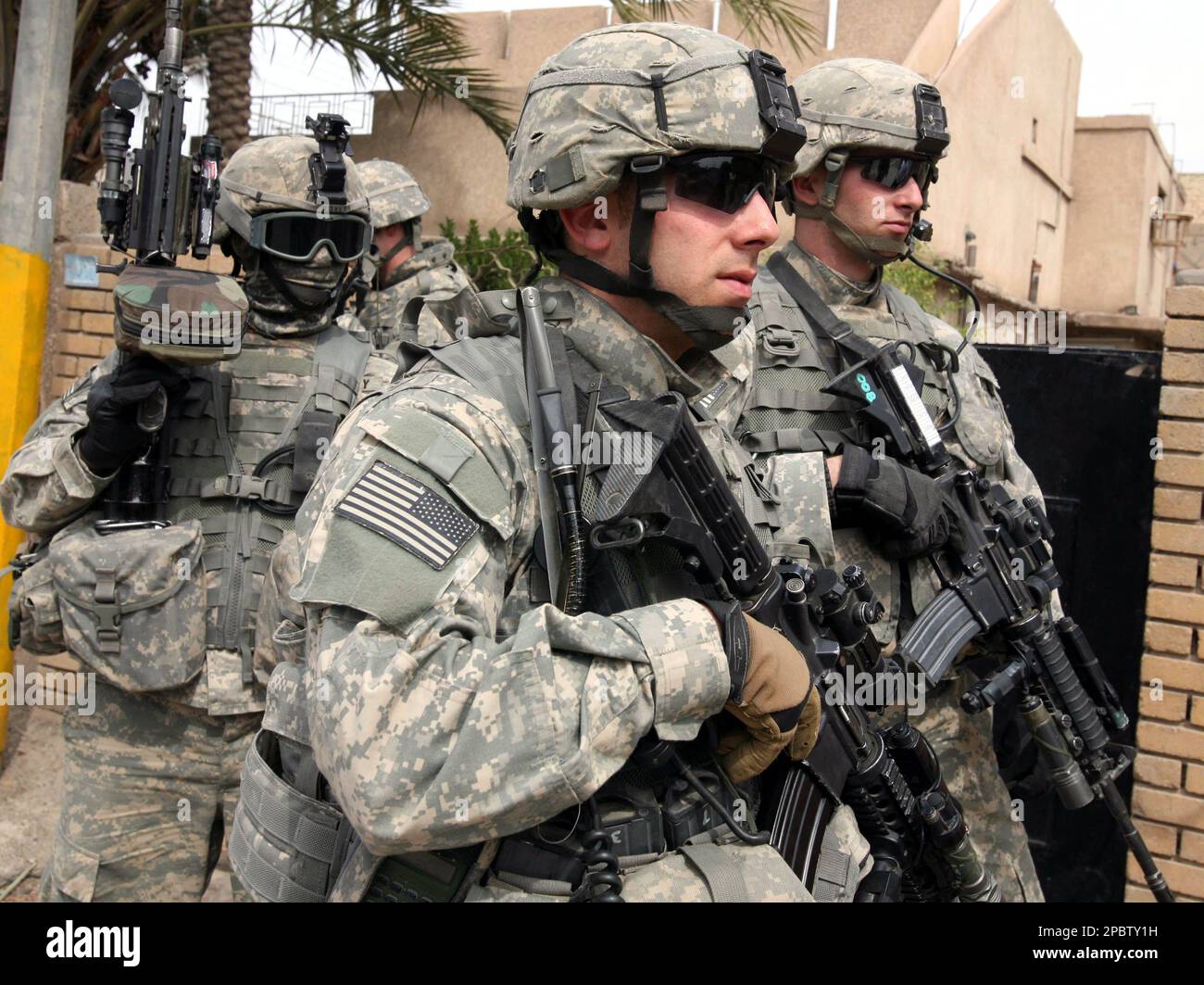 1st. Lt. Derrick Sayed, center, from Jersey City, N.J. patrols with of ...