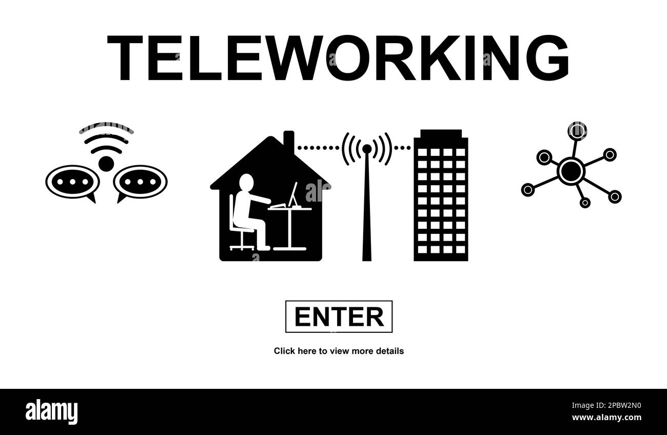 Illustration of a teleworking concept Stock Photo - Alamy