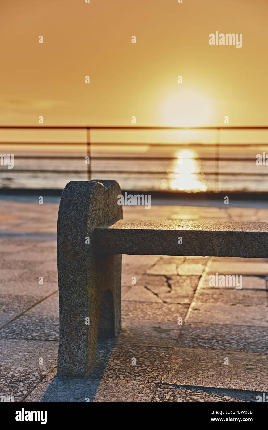 Sunset in Vigo, Galicia, Samil beach Stock Photo - Alamy