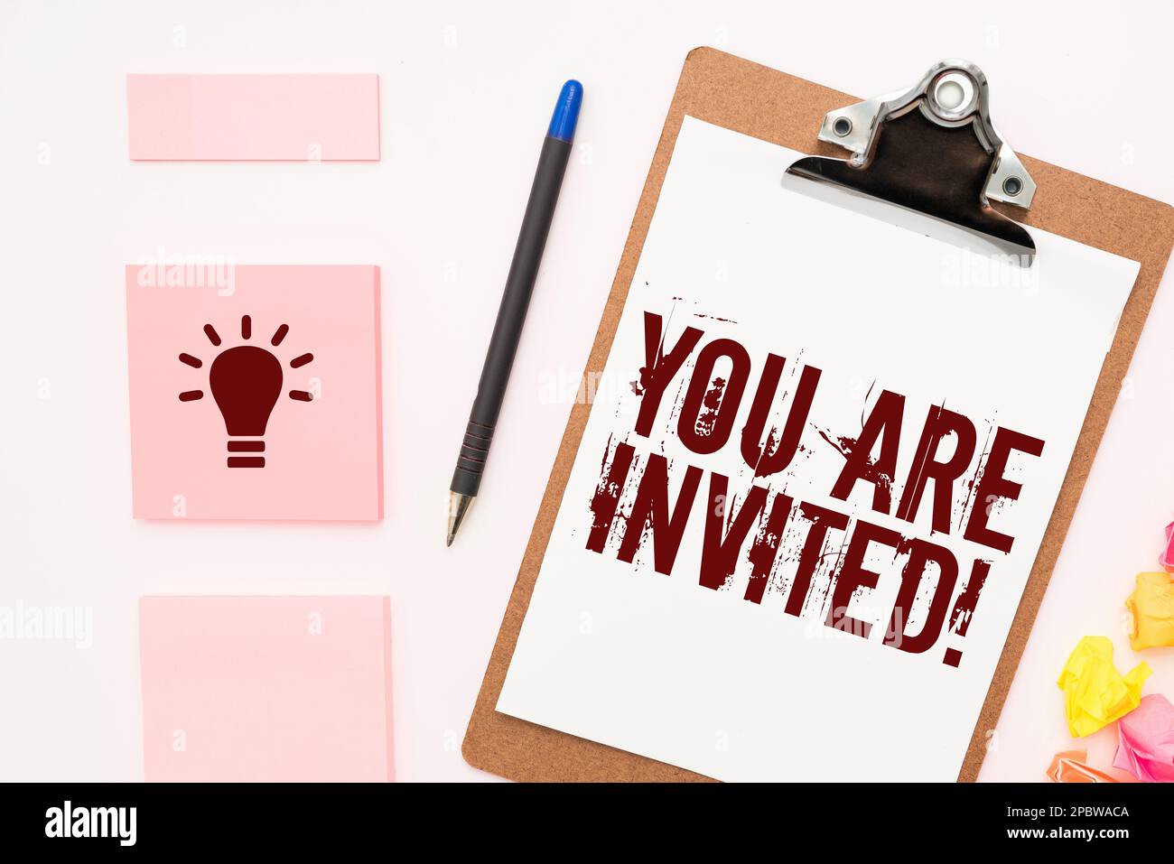 Sign displaying You Are Invited. Business concept Receiving and invitation for an event Join us ...