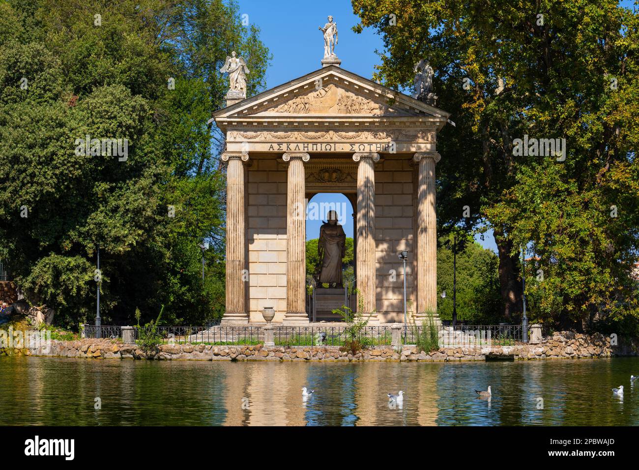 The Temple of Aesculapius in city of Rome, Italy, 18th century ...
