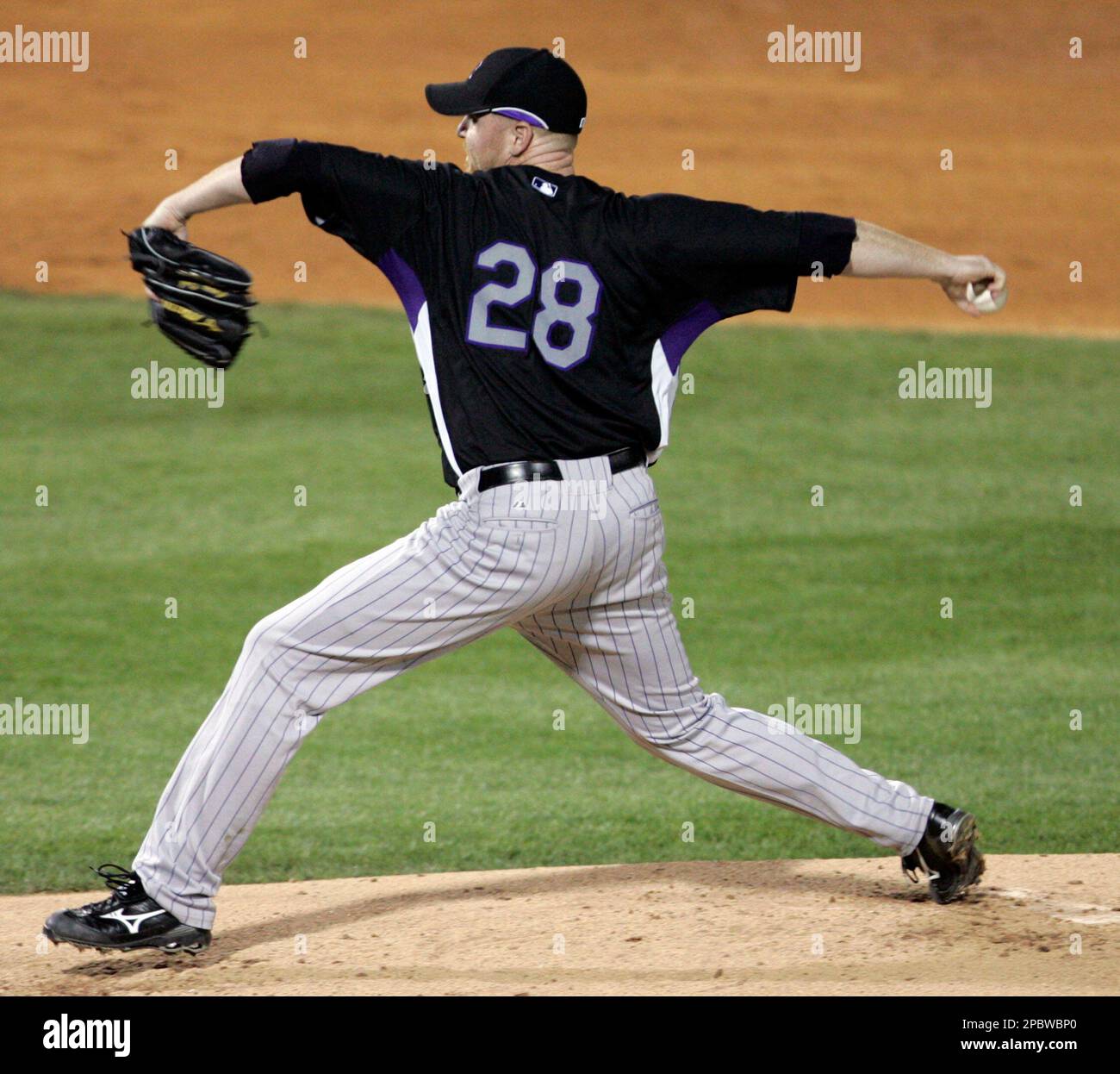 Colorado Rockies starting pitcher Aaron Cook works the first inning ...