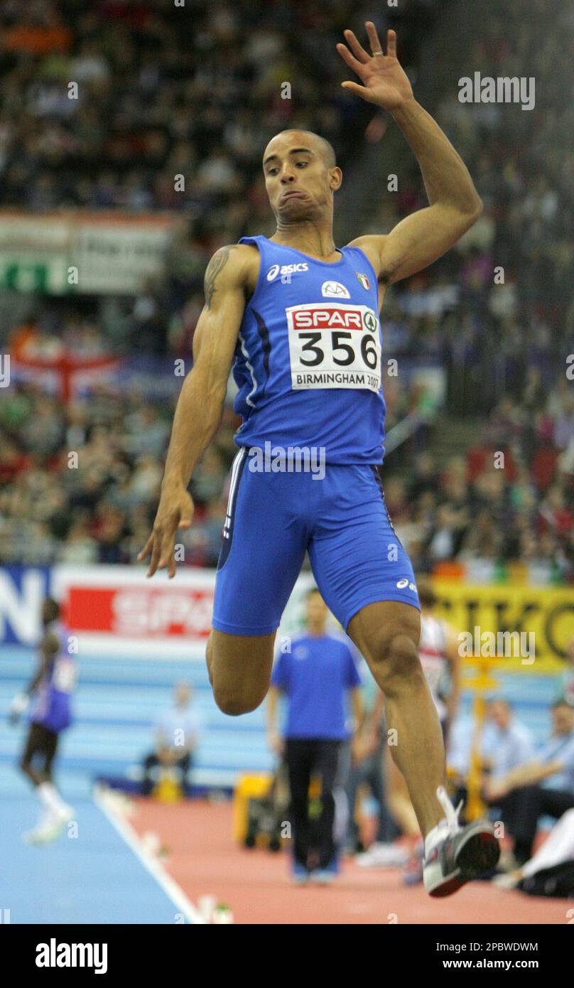 Italy's Andrew Howe on his way to winning the gold medal in the Men's ...