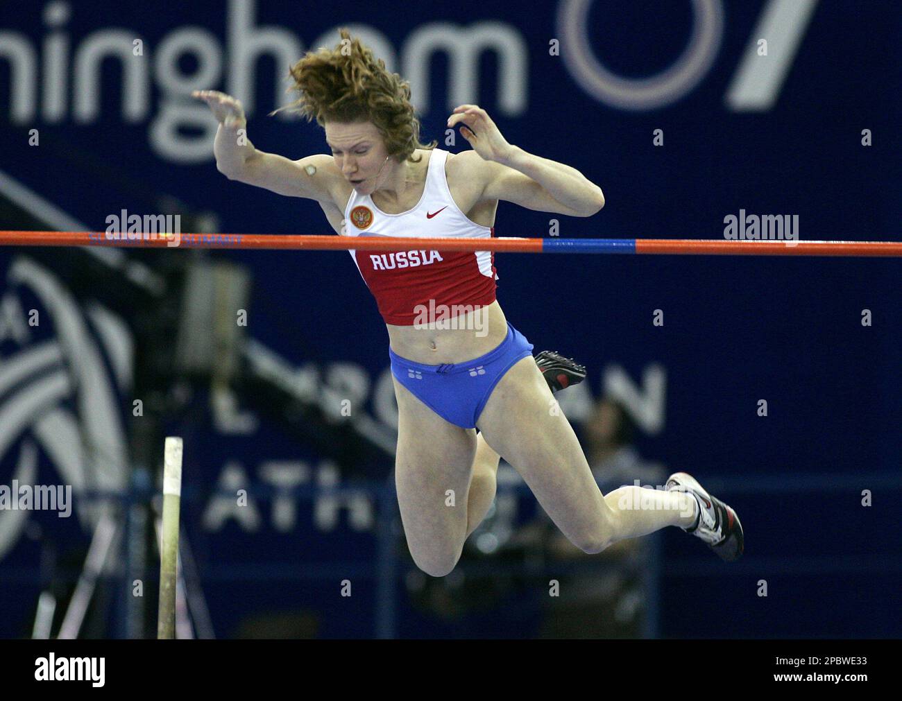 Svetlana Feofanova of Russia clears the bar on her way to winning the ...