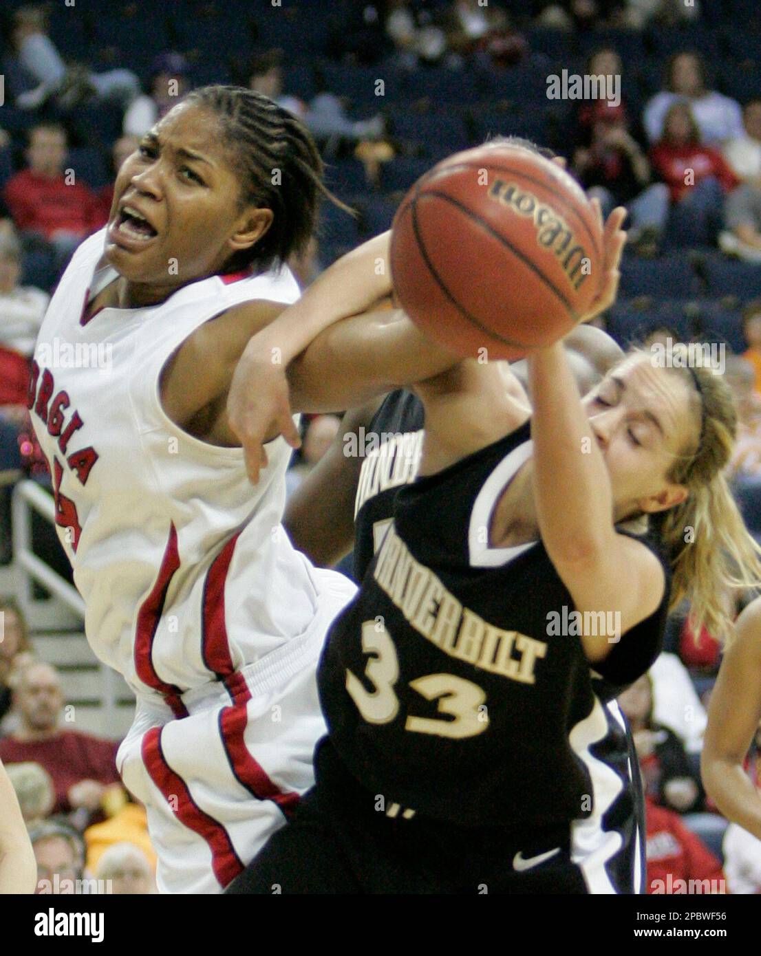Georgia's Tasha Humphrey, left, and Vanderbilt's Caroline Williams ...