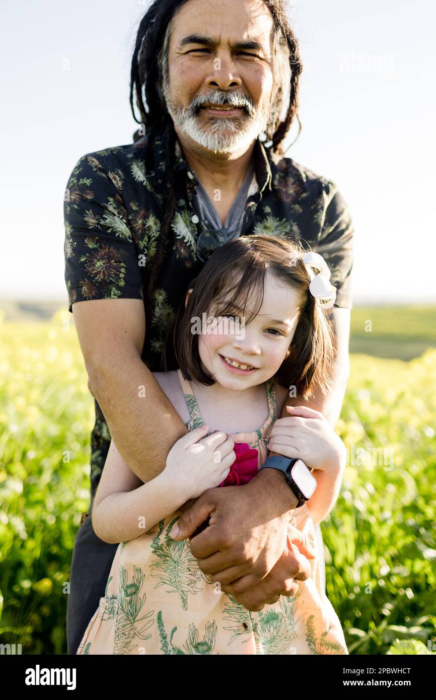 Uncle & Niece in Flower Field in San Diego Stock Photo - Alamy
