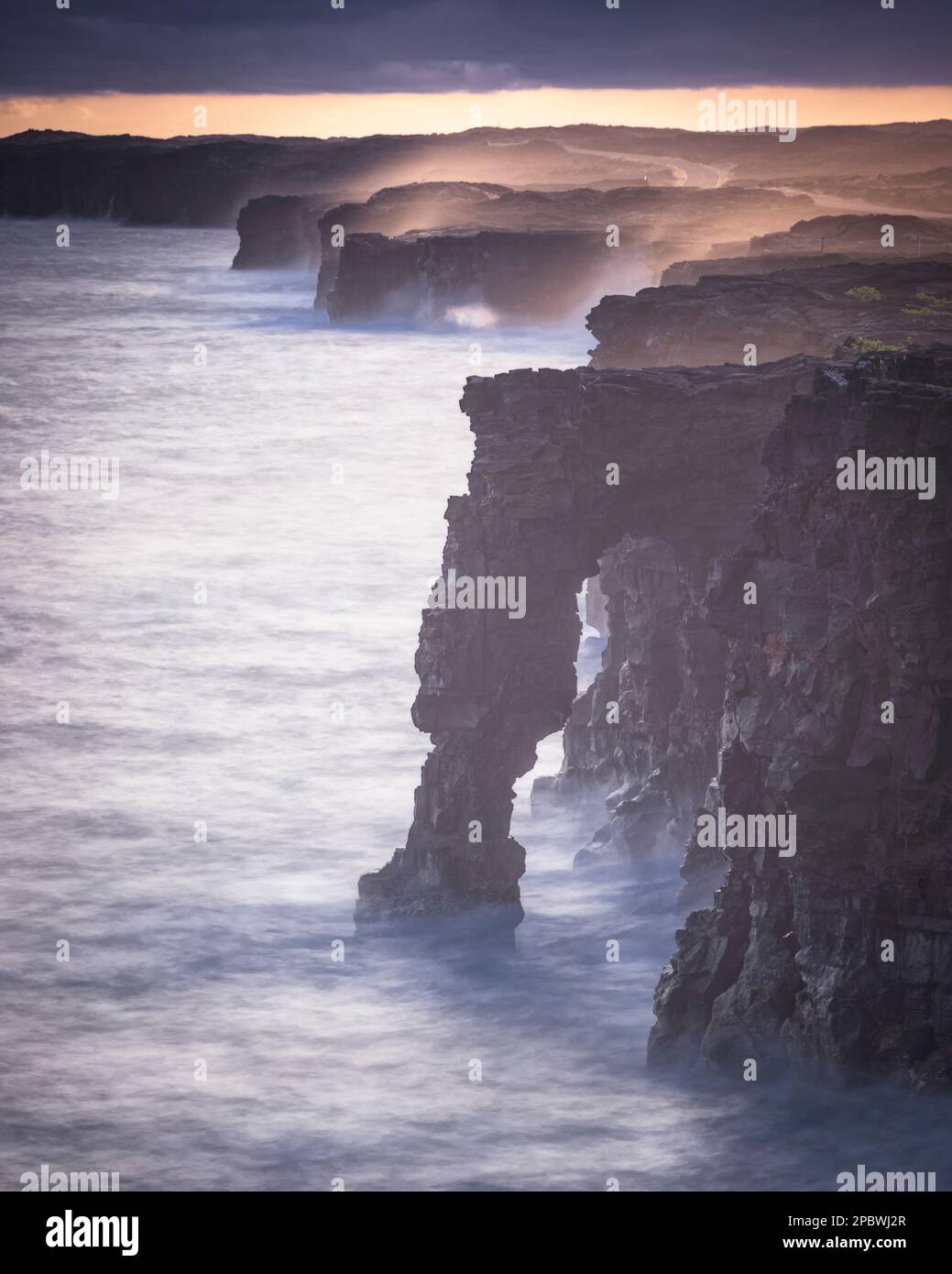 shoreline, lava, and vegetation areas on the big island of hawaii Stock ...