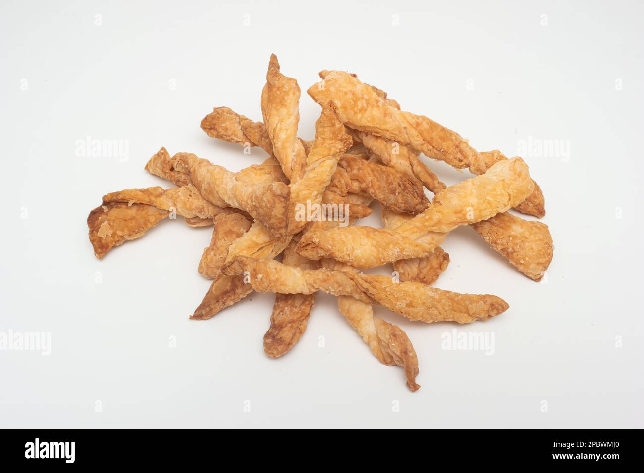Pile of homemade simple salty bread sticks. Close up studio shot ...