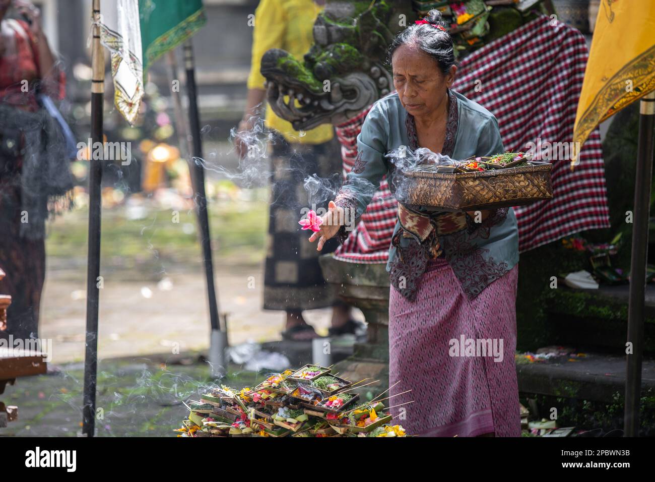 Usaba Sumbu ceremony in Pura Dalem Desa Timbrah Stock Photo - Alamy