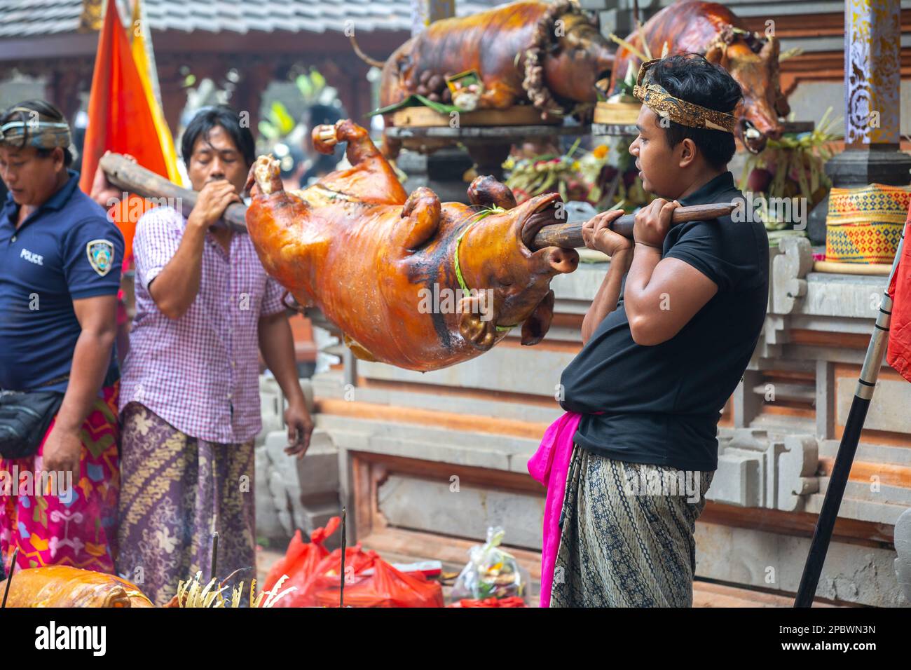 Usaba Sumbu ceremony in Pura Dalem Desa Timbrah Stock Photo - Alamy