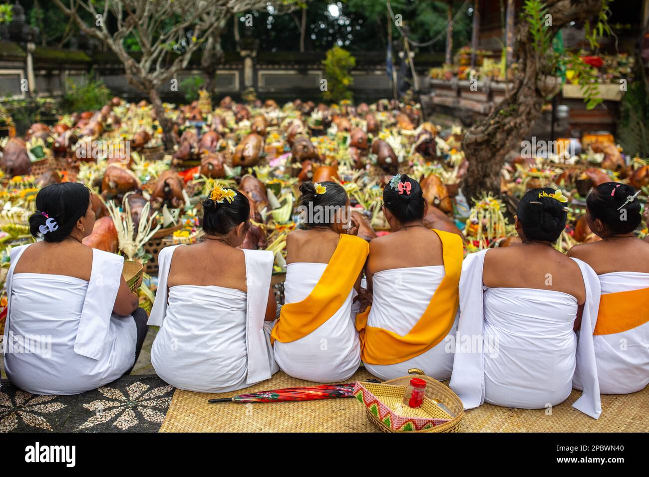 Usaba Sumbu ceremony in Pura Dalem Desa Timbrah Stock Photo - Alamy
