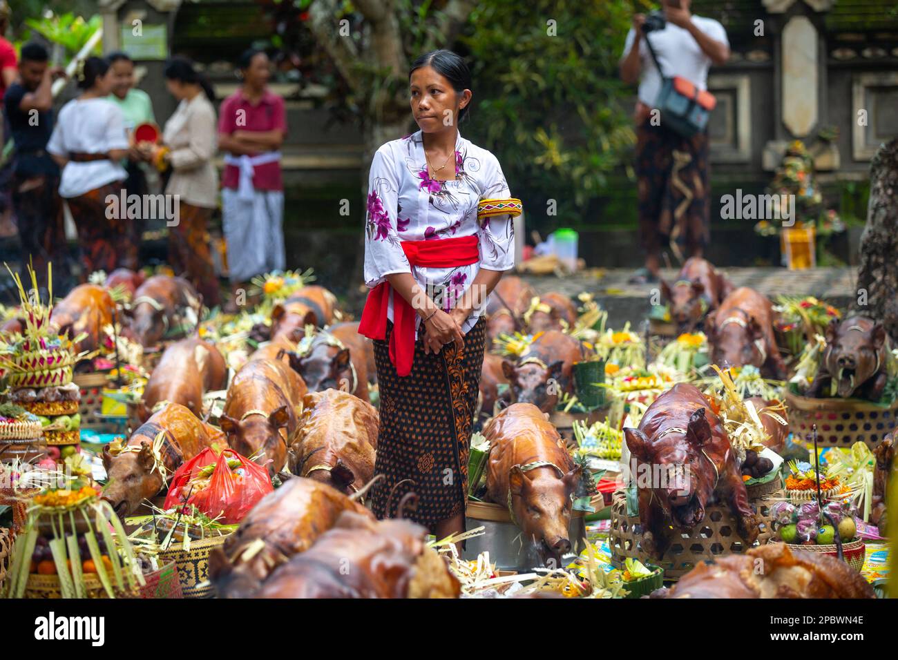 Usaba Sumbu ceremony in Pura Dalem Desa Timbrah Stock Photo - Alamy