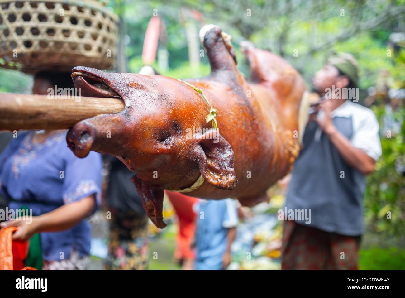 Usaba Sumbu ceremony in Pura Dalem Desa Timbrah Stock Photo - Alamy
