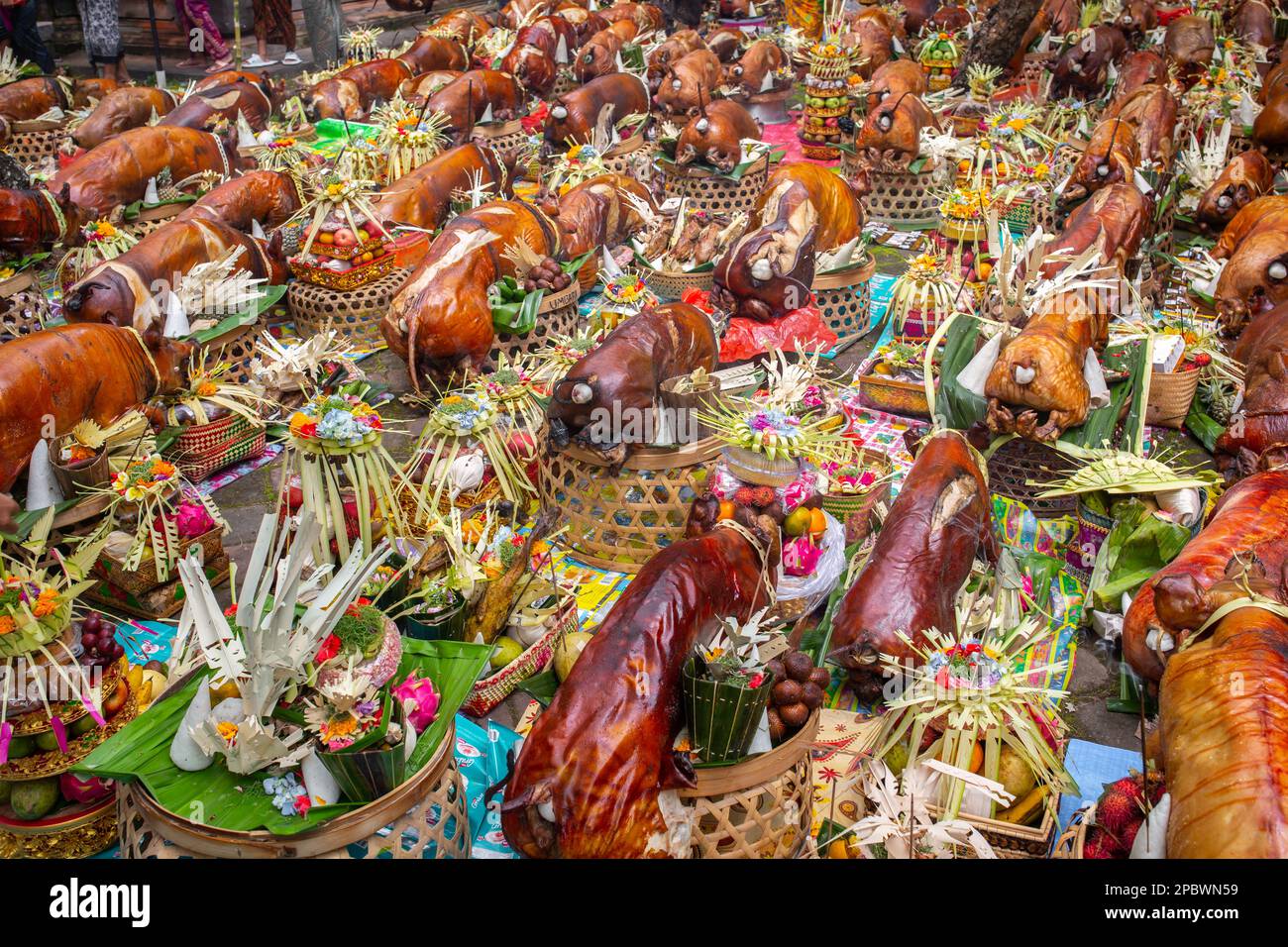 Usaba Sumbu ceremony in Pura Dalem Desa Timbrah Stock Photo - Alamy