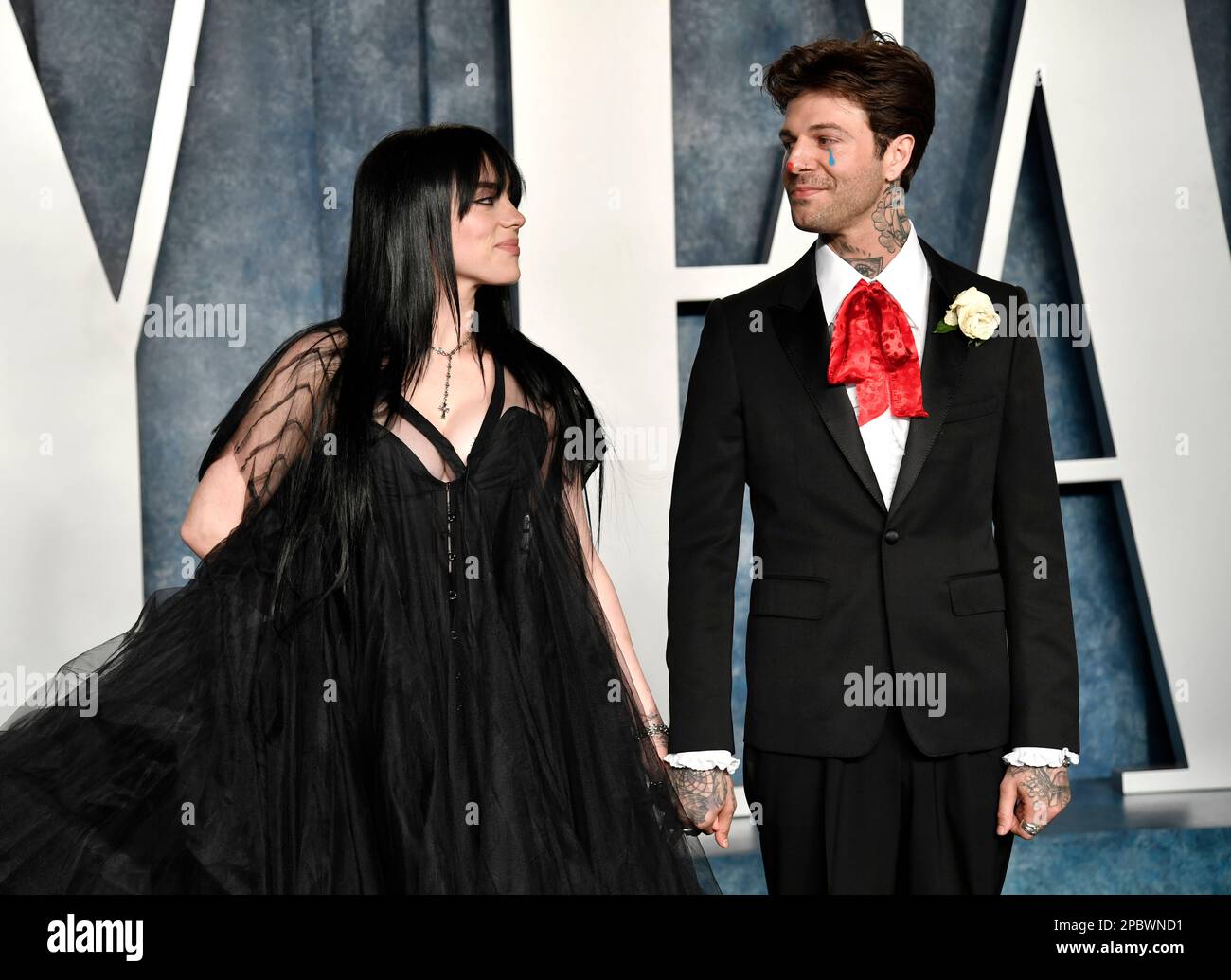Billie Eilish, left, and Jesse Rutherford arrives at the Vanity Fair ...
