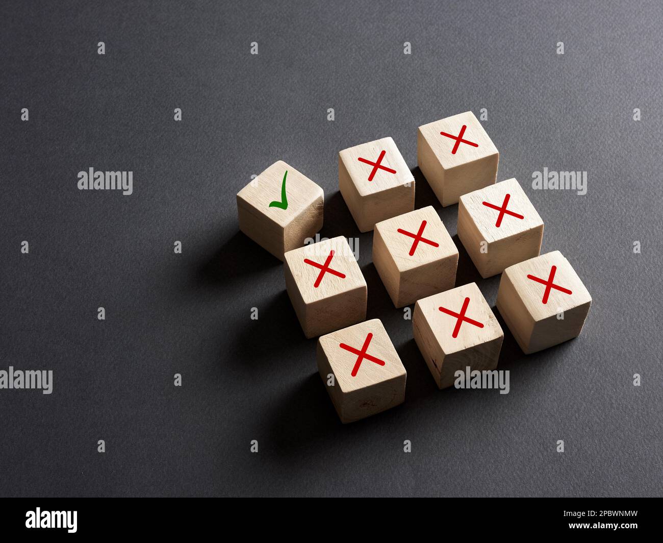 Choosing the right option, voting yes or approval concept. Check mark ...