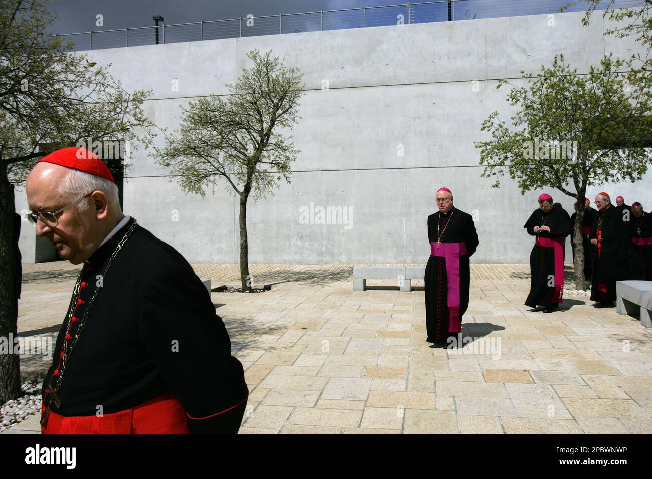 German Roman Catholic Bishops walk outside the museum during a visit to ...