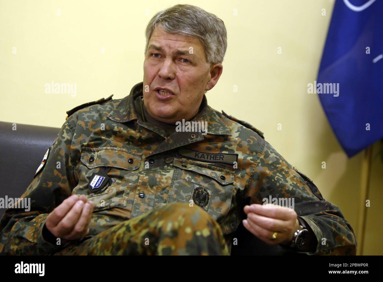 Commander of the NATO-led peacekeeping force in Kosovo (KFOR) Lt.Gen ...