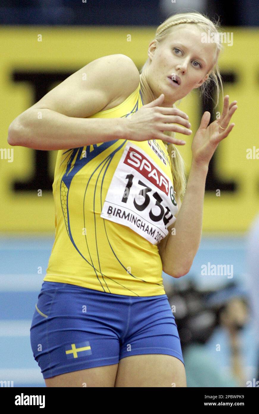Sweden's defending champion Carolina Kluft goes through he run up ...