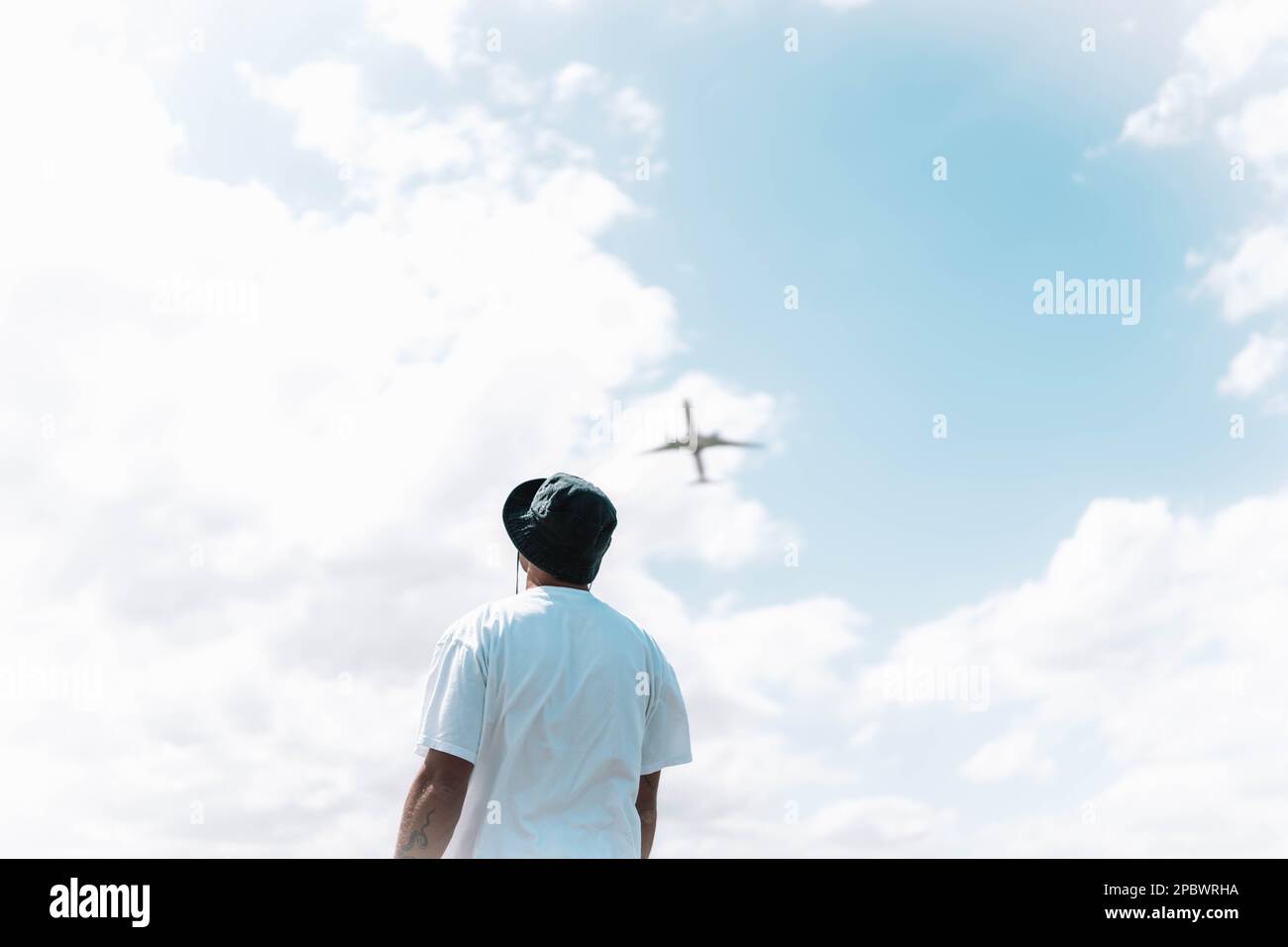 Looking Up At Airplane