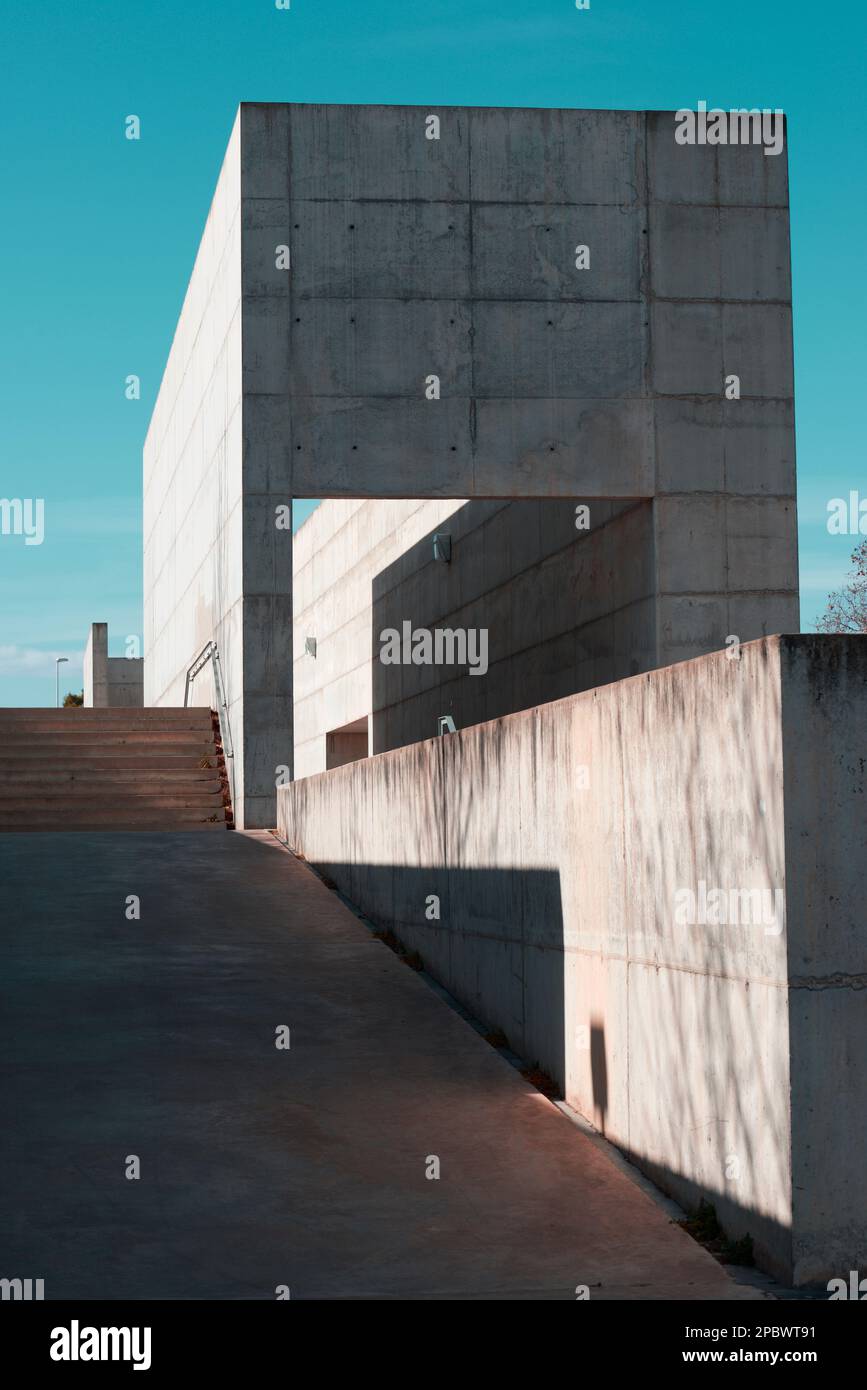 Reinforced concrete structures in a public space in Zaragoza, Spain ...