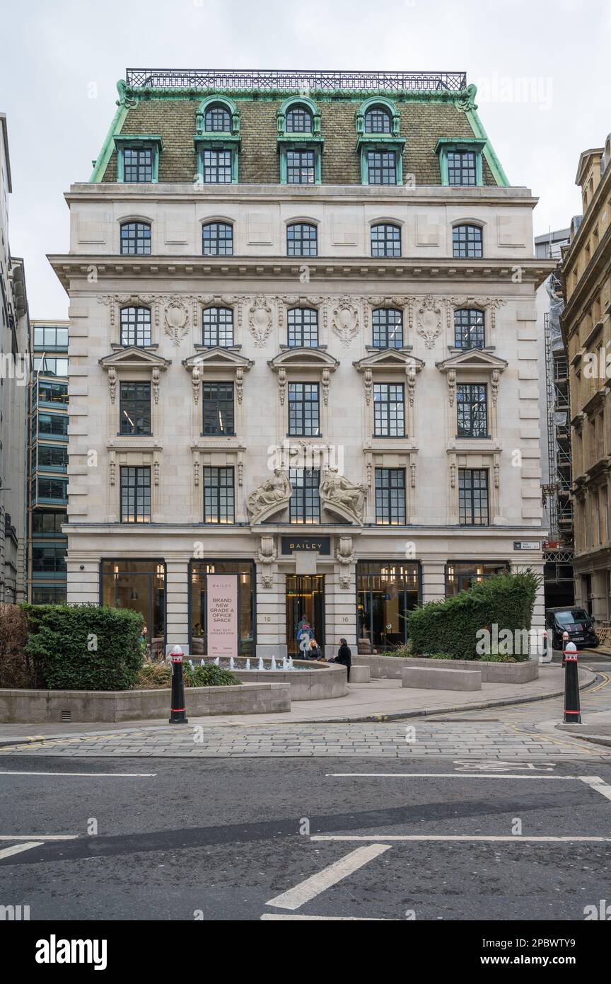 The Edwardian Baroque facade of The Bailey, a building housing high ...