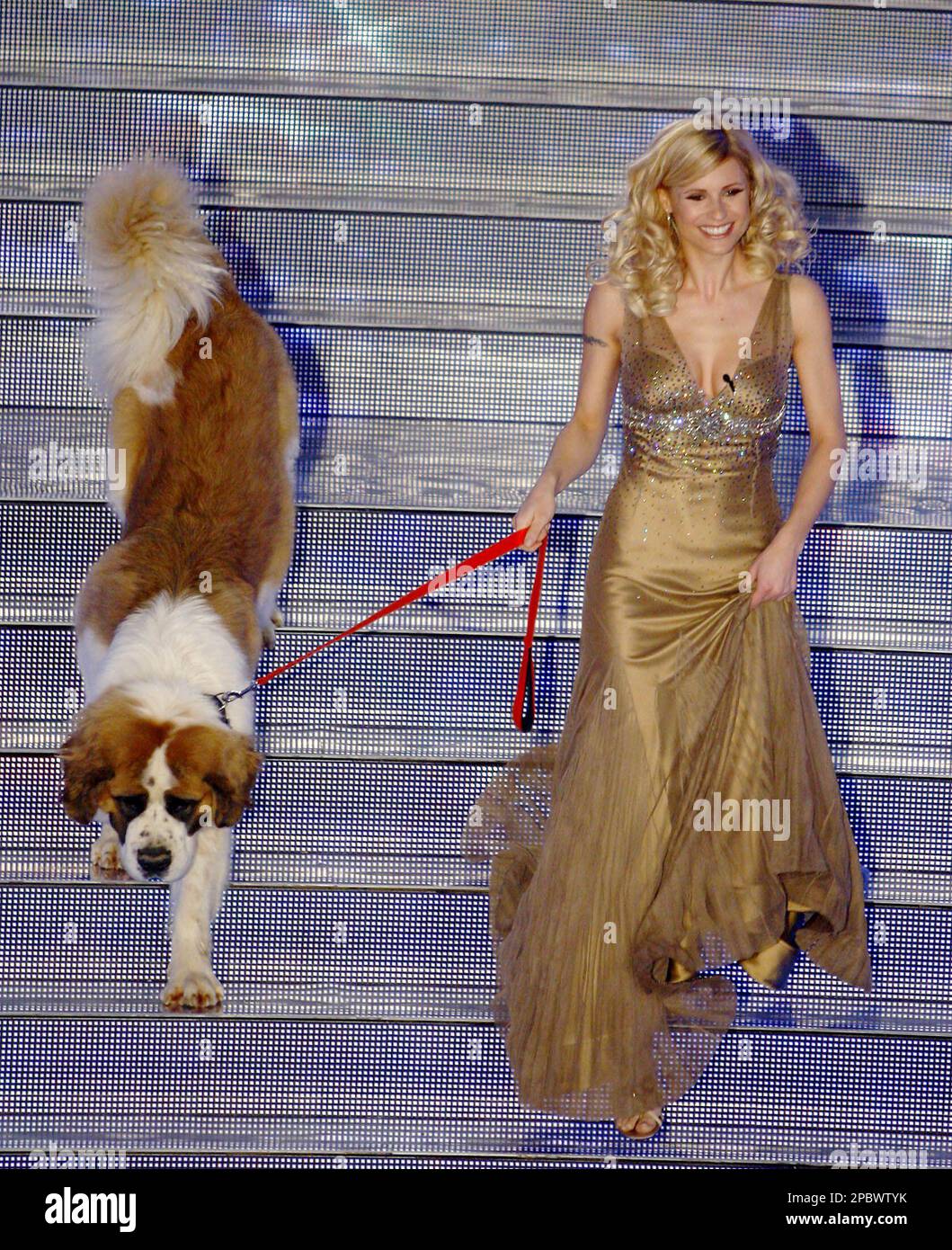 Italian television celebrity Michelle Hunziker during the "Festival di ...