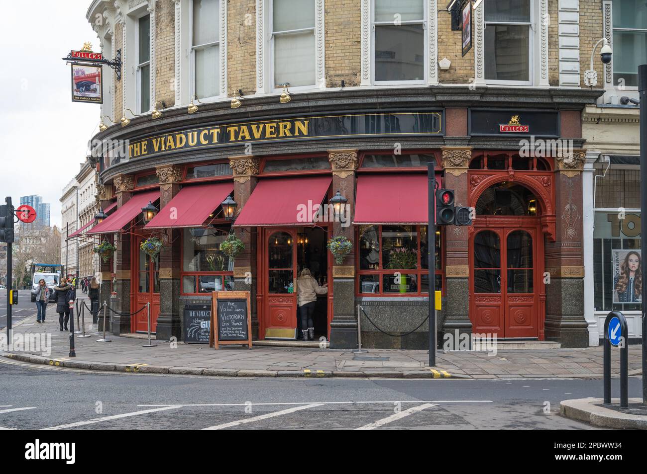 Exterior of The Viaduct Tavern, a Grade ll listed Victorian pub on the ...