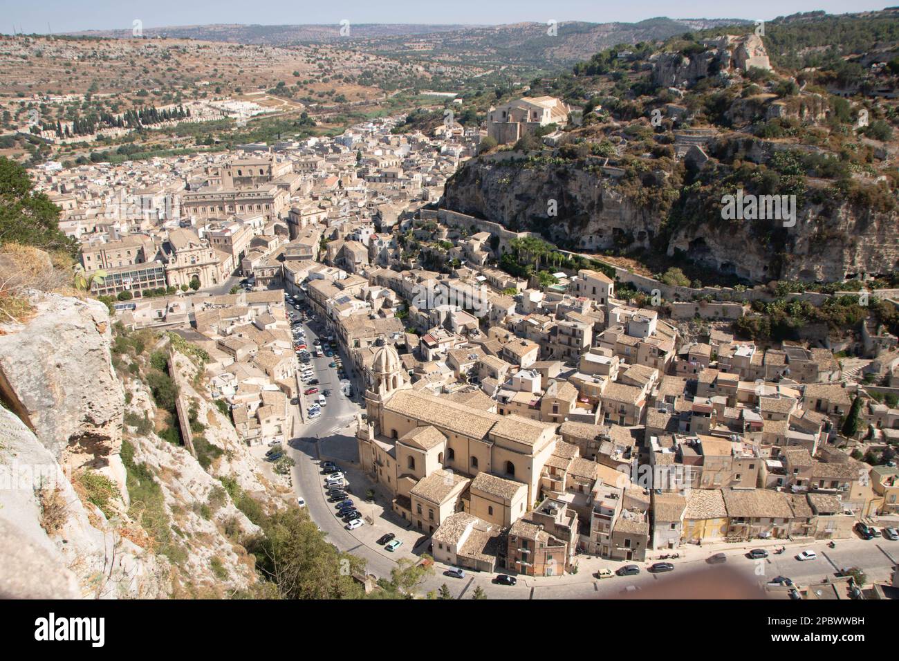 aerial landscape of Scicli, Sicily Stock Photo - Alamy