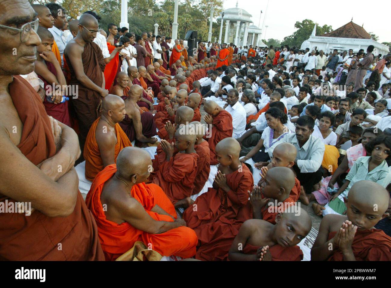 Novice Buddhist monks participate in ceremony as they are ordained to ...