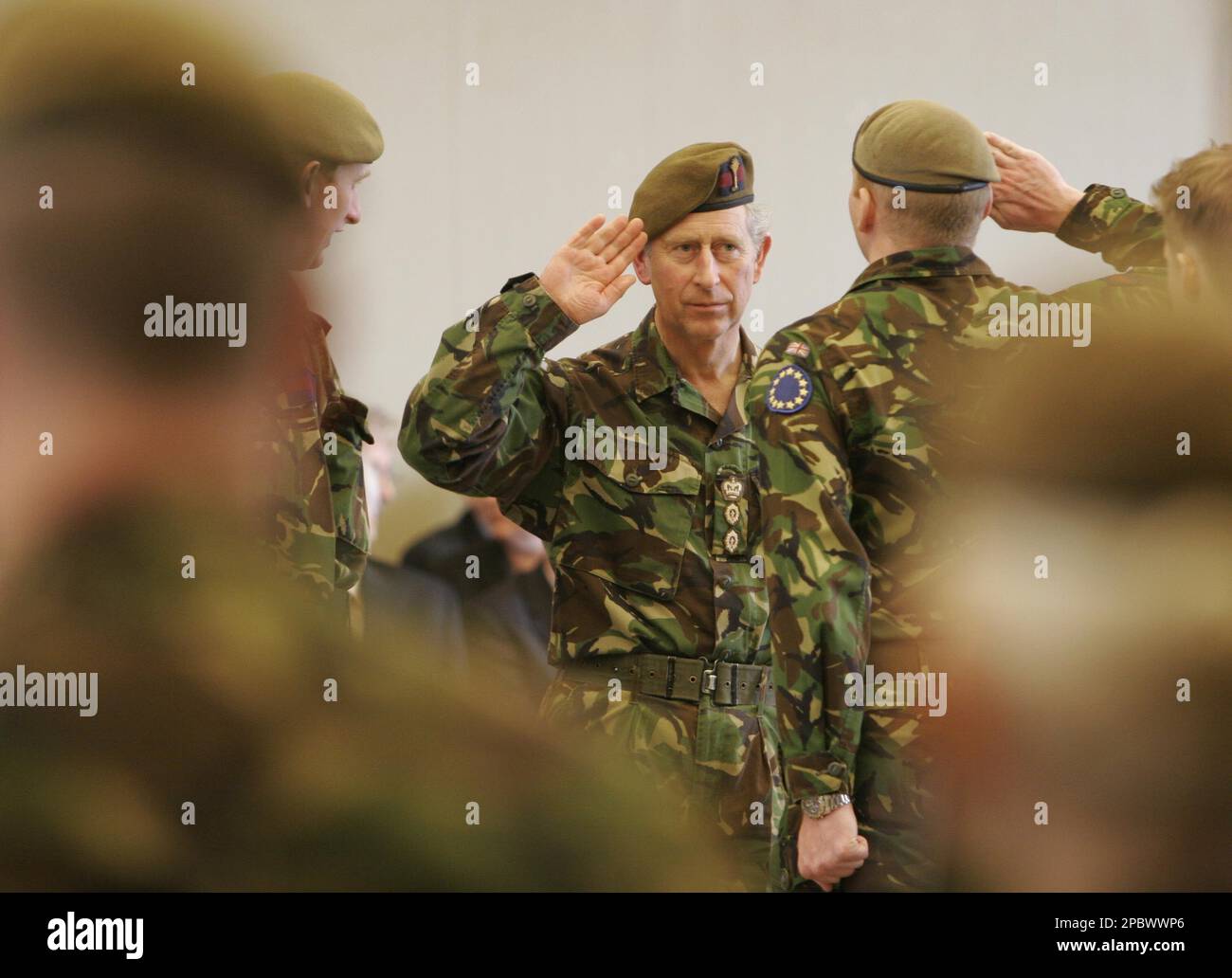 Britain's Prince of Wales, Prince Charles salutes during a visit to the ...