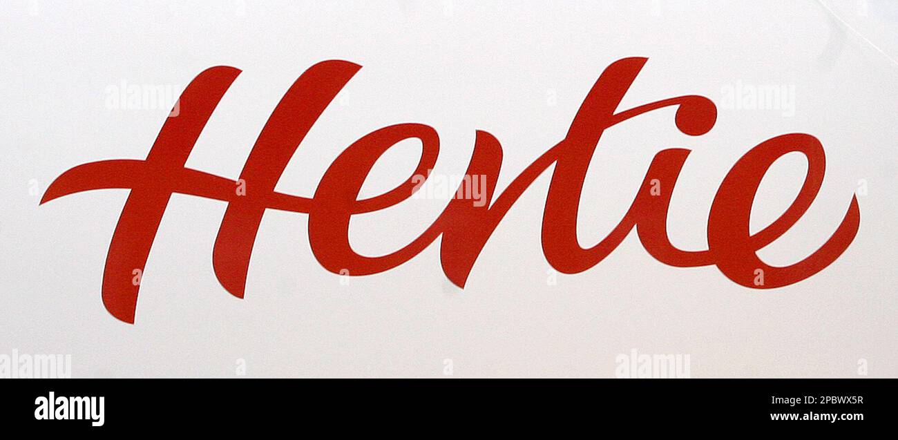 Das neue Logo des Warenhauses Hertie fotografiert am Donnerstag, 1 ...