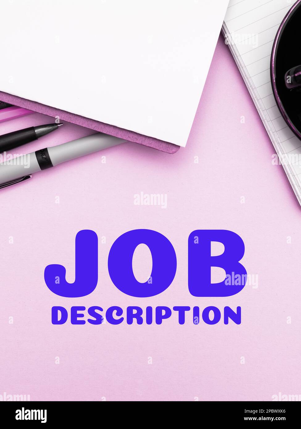 Sign displaying Job Description. Word for A document that describes the ...