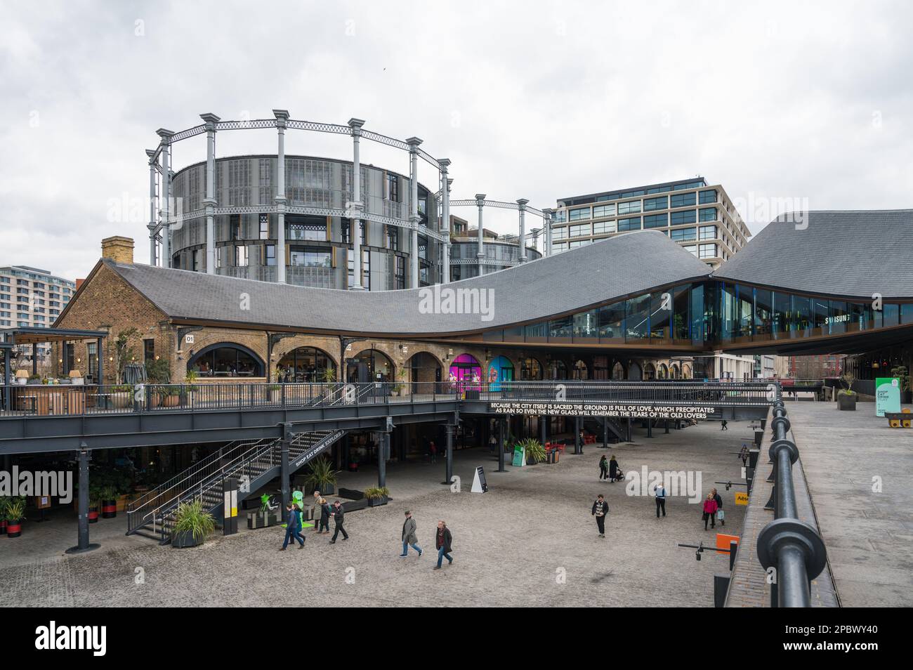 People out and about at Coal Drops Yard retail complex. King's Cross ...