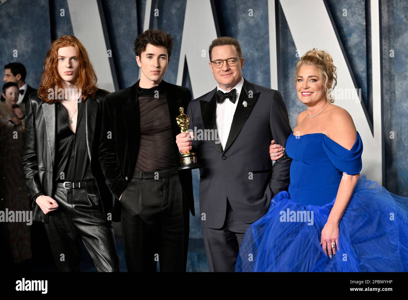 Leland Fraser, from left, Holden Fraser, Brendan Fraser, and Jeanne ...